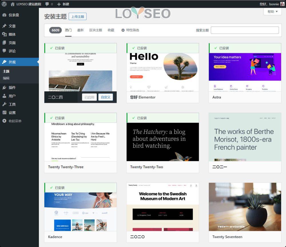 WordPress后台教程：新手入门指南 （2025） - LOYSEO
